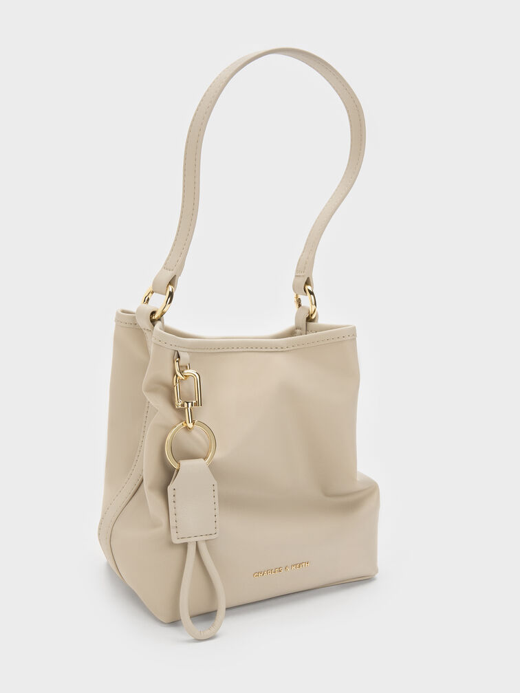 Dusted Oat Levy Nylon Bucket Bag - Dusted Oat - CHARLES & KEITH AE