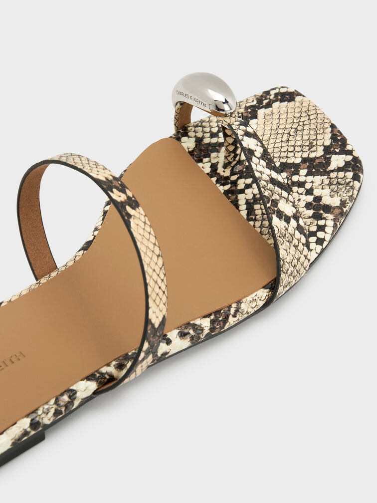 Animal Print Natural Raina Snake-Print Toe-Ring Sandals - Animal Print ...