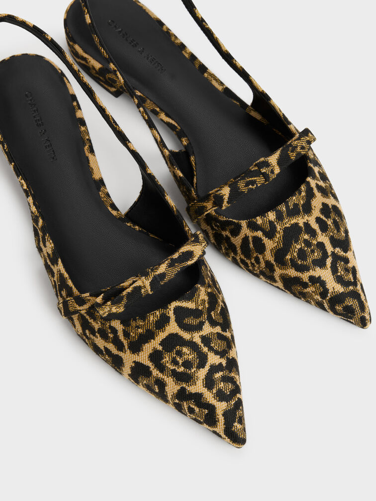 Animal Print Natural Kaleen Leopard-Print Slingback Flats - Animal ...