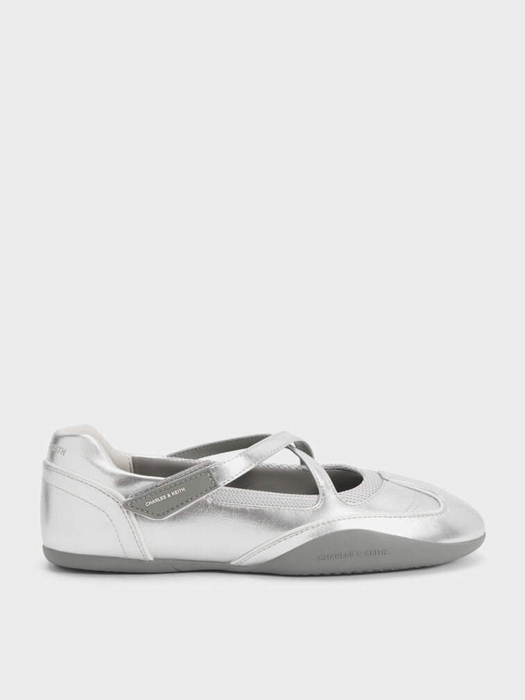 Silver Mika Crossover Mary Jane Sneakers - Silver - CHARLES & KEITH AE