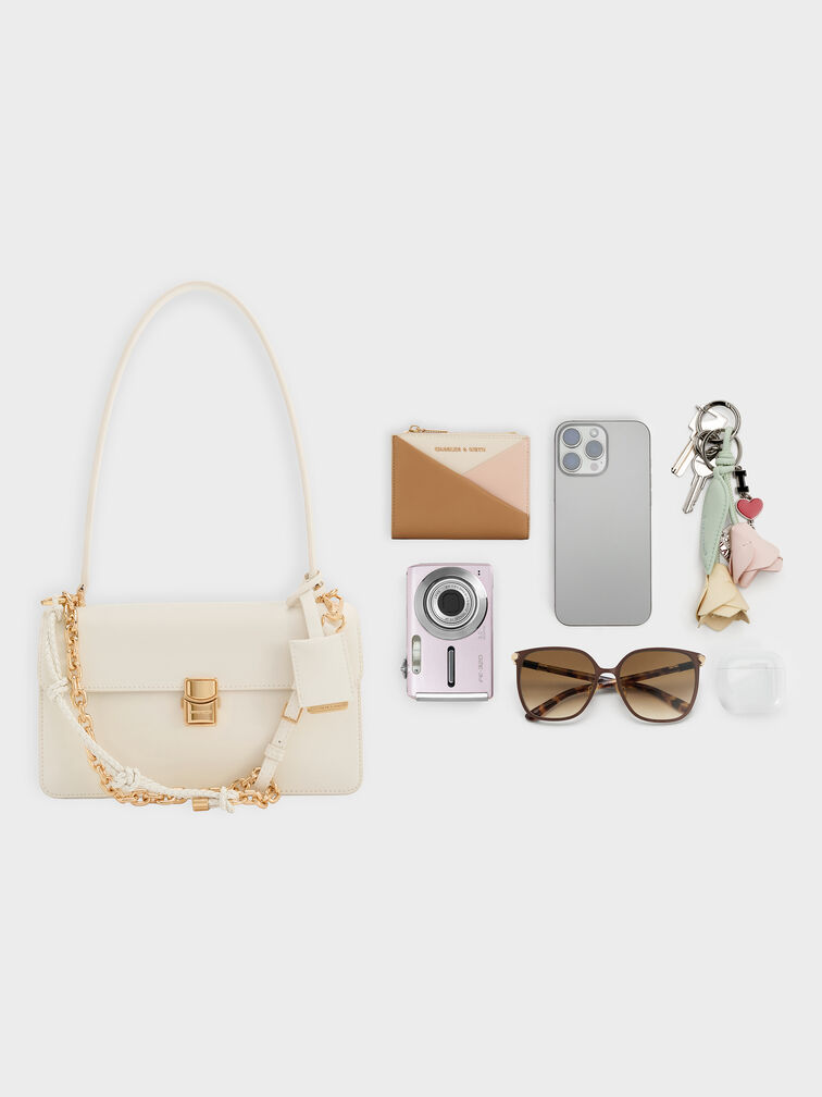 Cream Acelynn Rope-Chain Shoulder Bag - Cream - CHARLES & KEITH AE