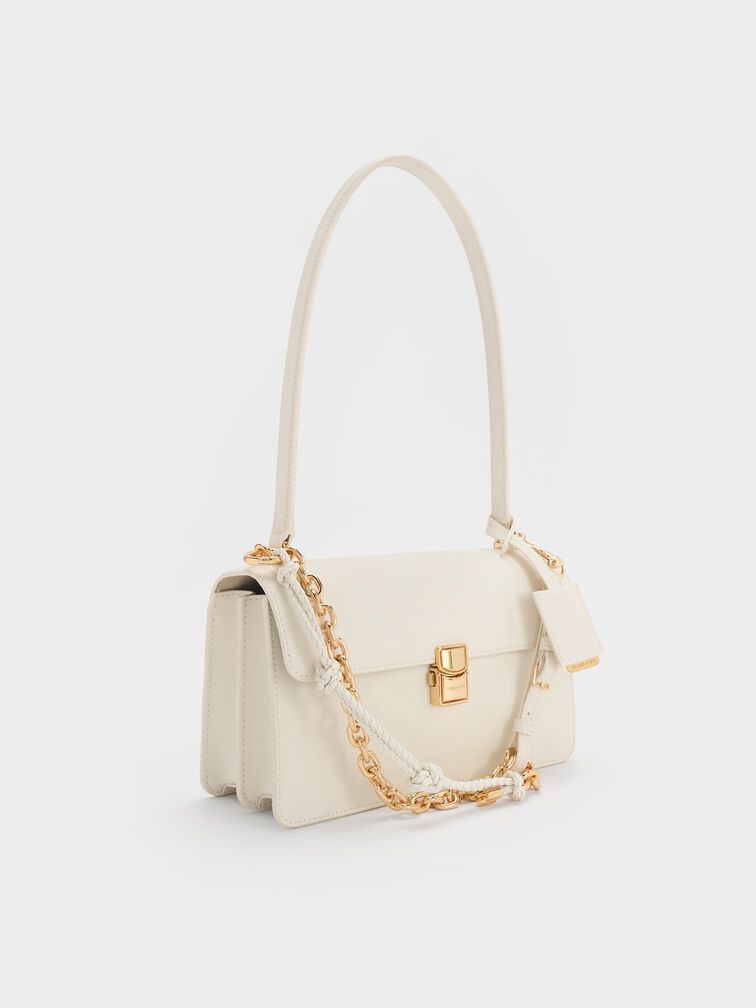 Cream Acelynn Rope-Chain Shoulder Bag - Cream - CHARLES & KEITH AE