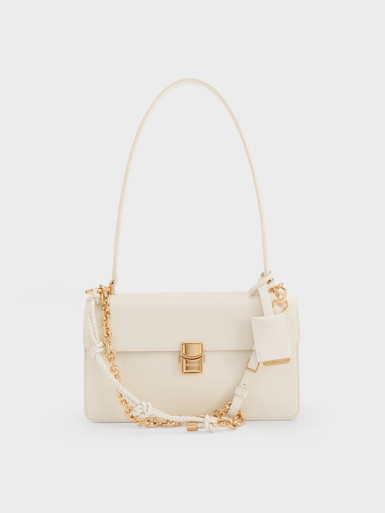 Cream Acelynn Rope-Chain Shoulder Bag - Cream - CHARLES & KEITH AE