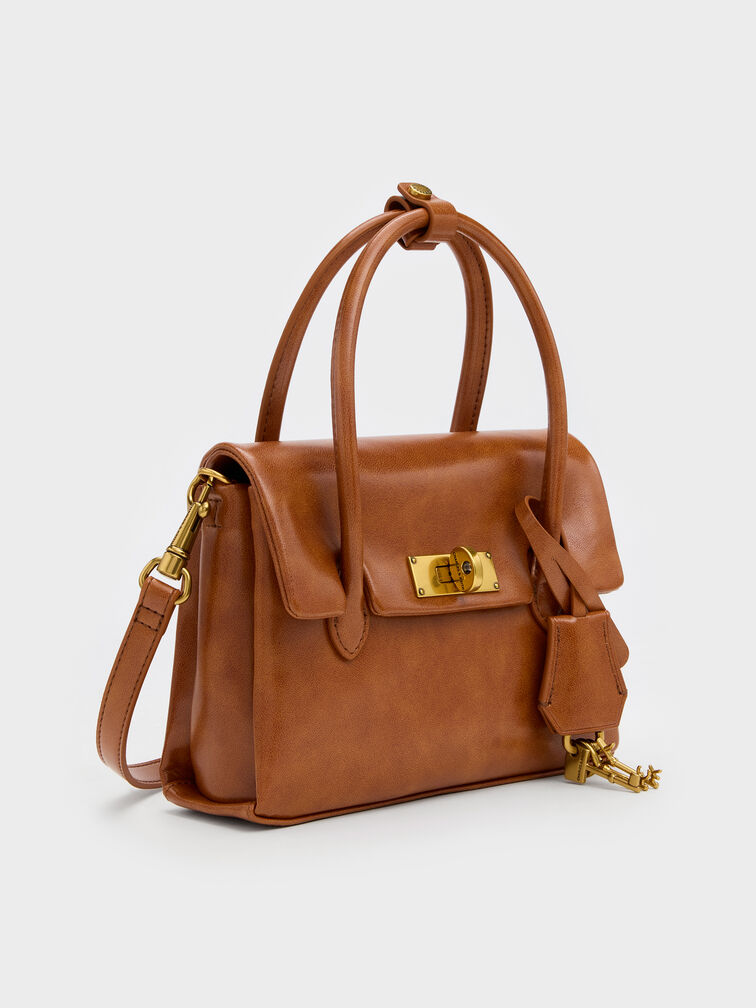 Distressed Tan Mini Kerry Turn-Lock Tote Bag - Distressed Tan - Bags ...