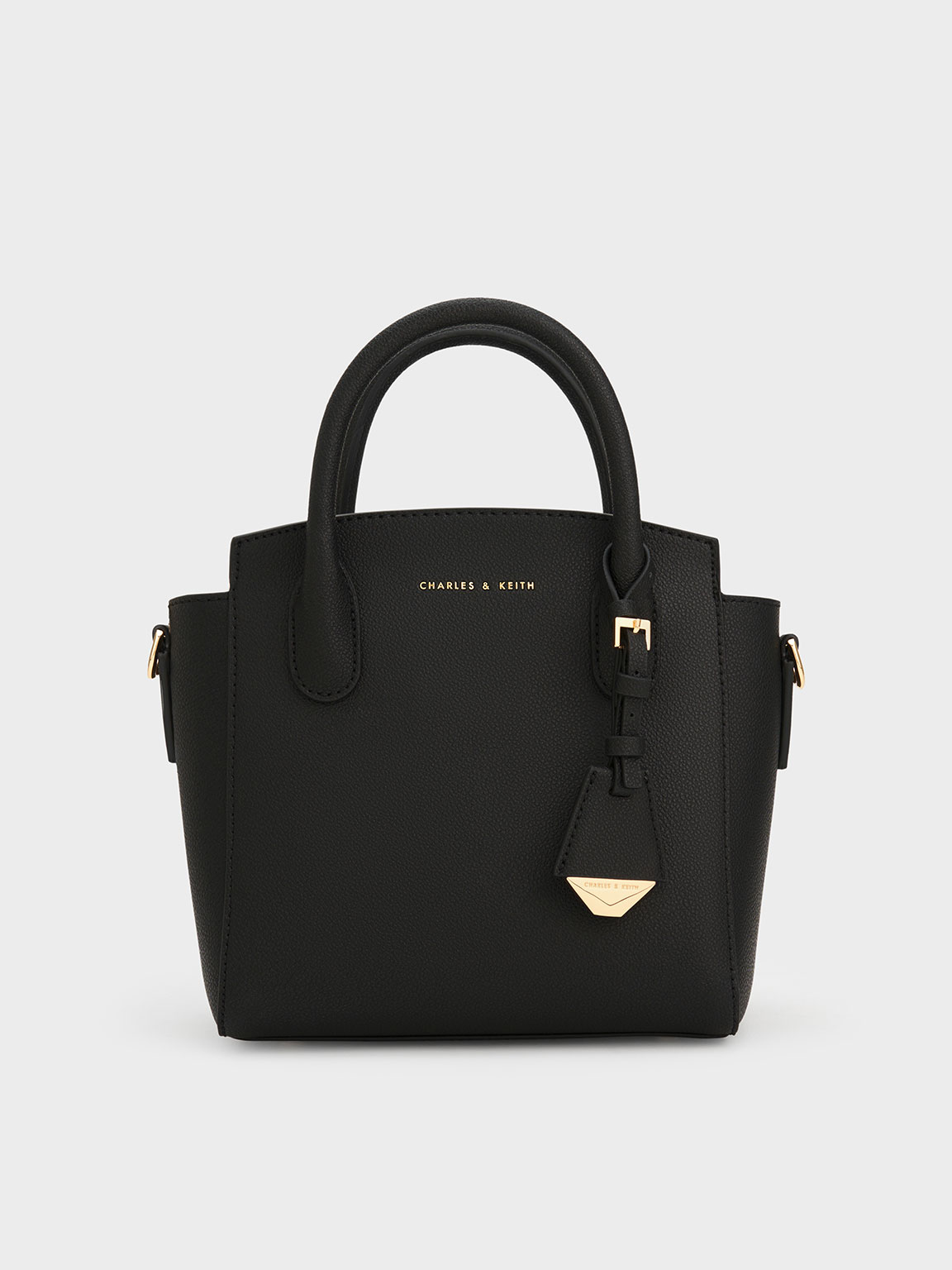 Black Harper Structured Top Handle Bag - Black - CHARLES & KEITH AE